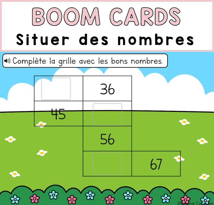 Boom Cards - Situer des nombres – Madame Cynthiaa